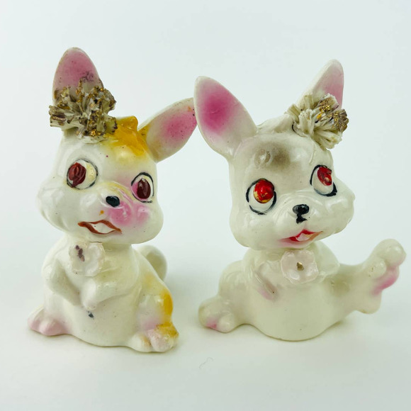 Vintage | Accents | Vintage Anthropomorphic Bunny Rabbit Salt And ...